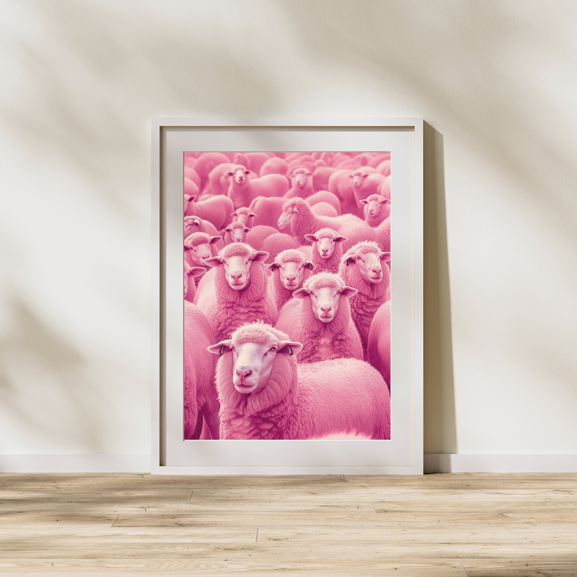 Pink Sheep Print for Toilet Wall Art Print Funny Preppy Print ...