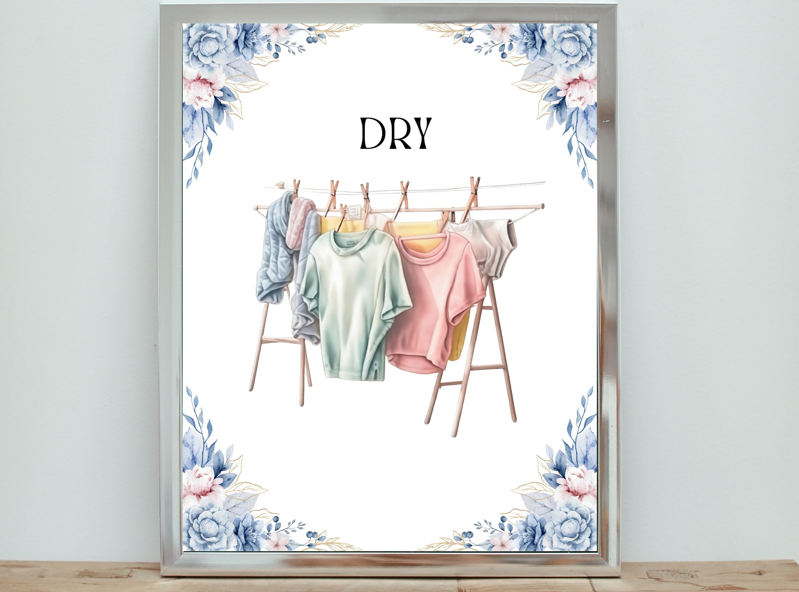Wash Dry Fold, Laundry Room Poster, 3 Print Set, Digital Printable Art ...