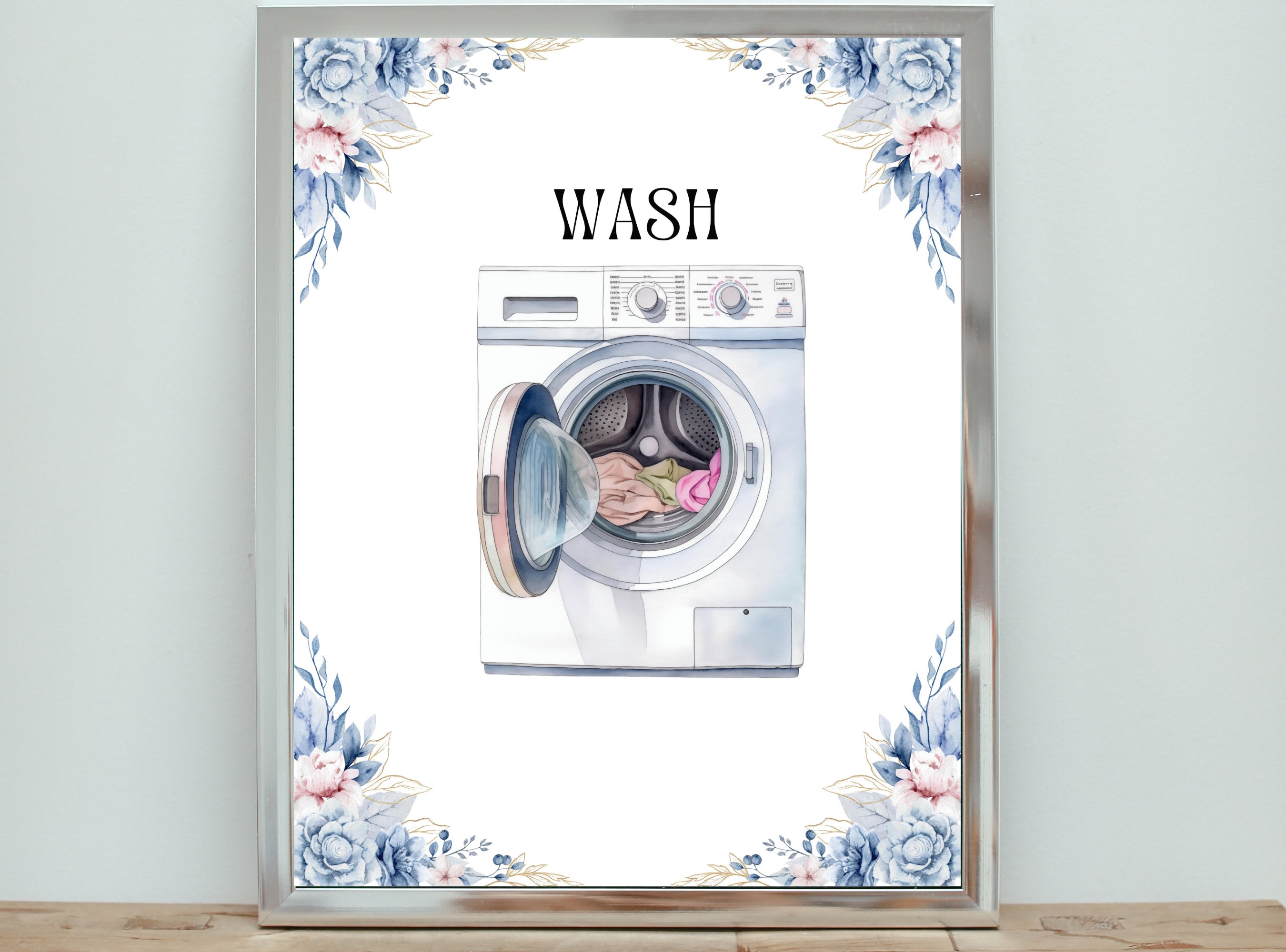 Wash Dry Fold, Laundry Room Poster, 3 Print Set, Digital Printable Art ...