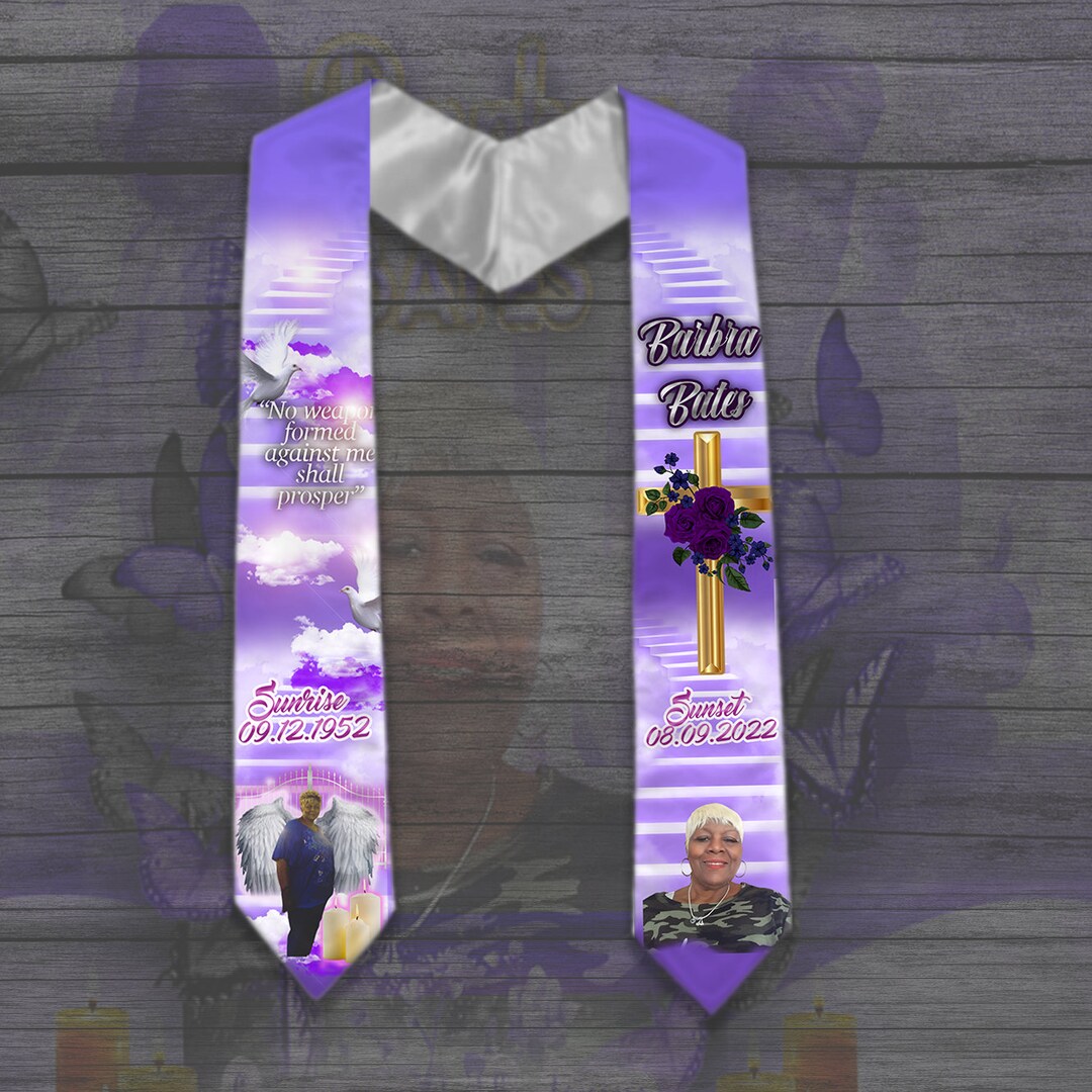 Memorial, Pallbearers, Graduation Slash/stole, Funeral Keepsake ...