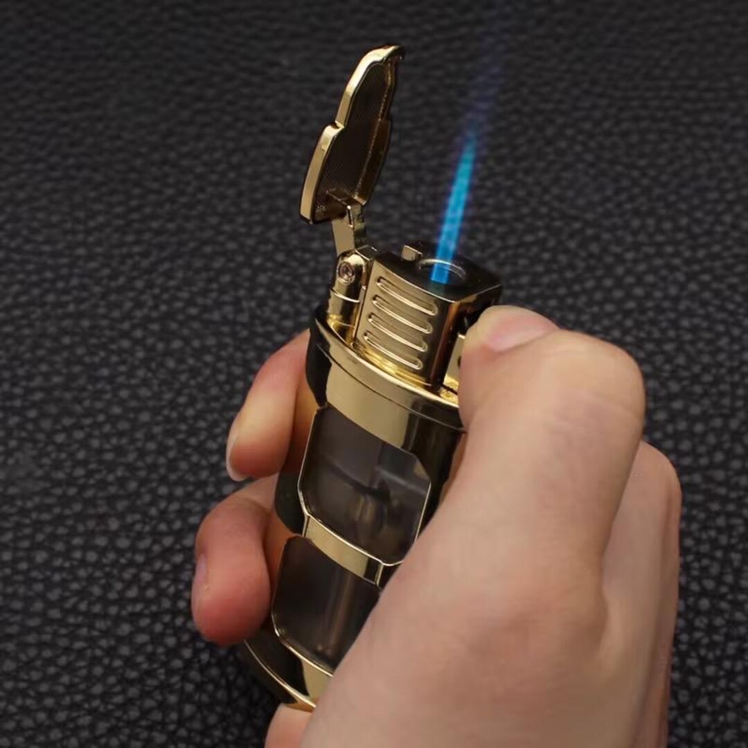 Gold Metal Body See Through Gas Lighter - Etsy