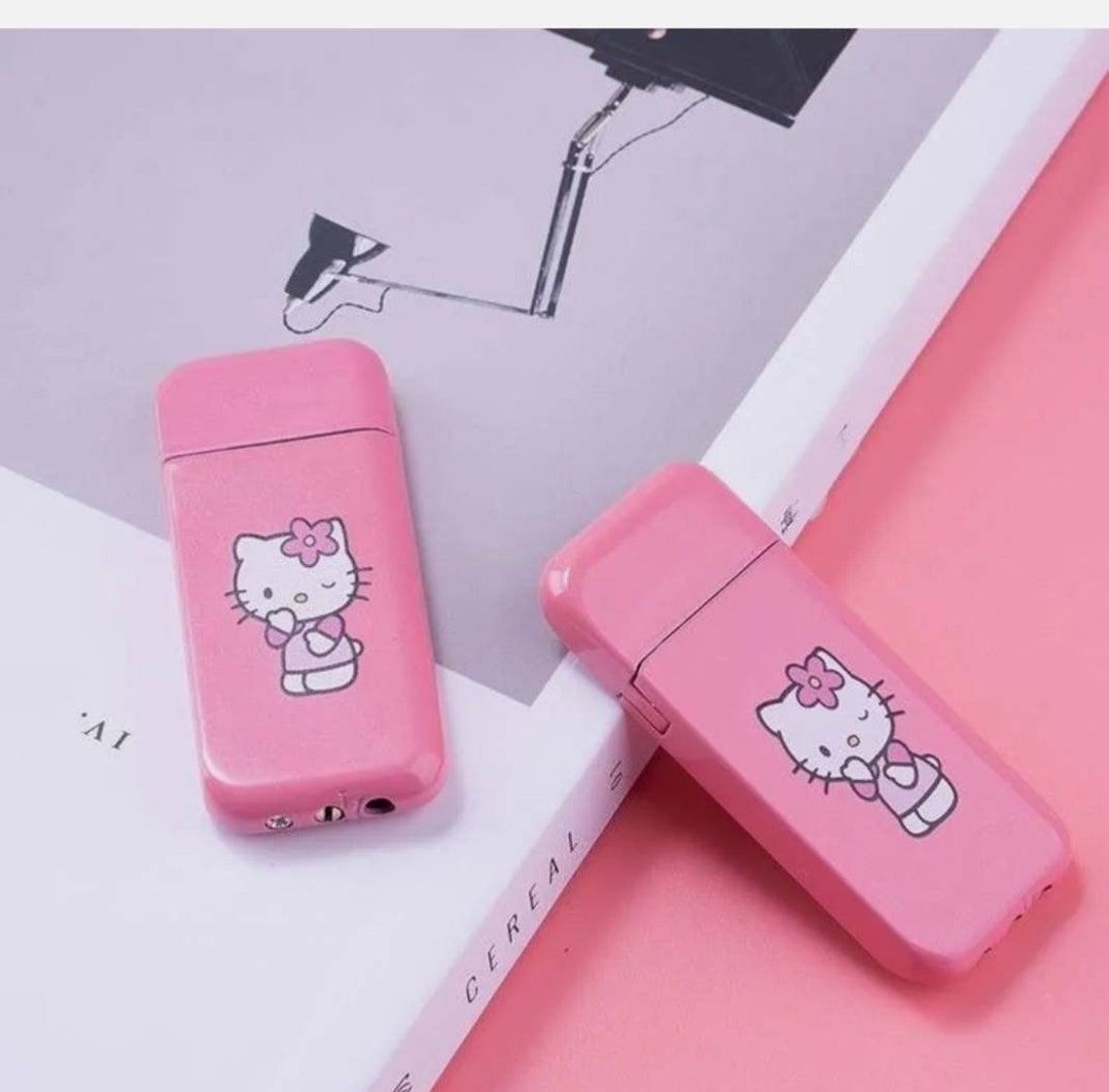 Mini Soft Flame Hello Kitty Cigarette Lighter Refillable and Reusable ...