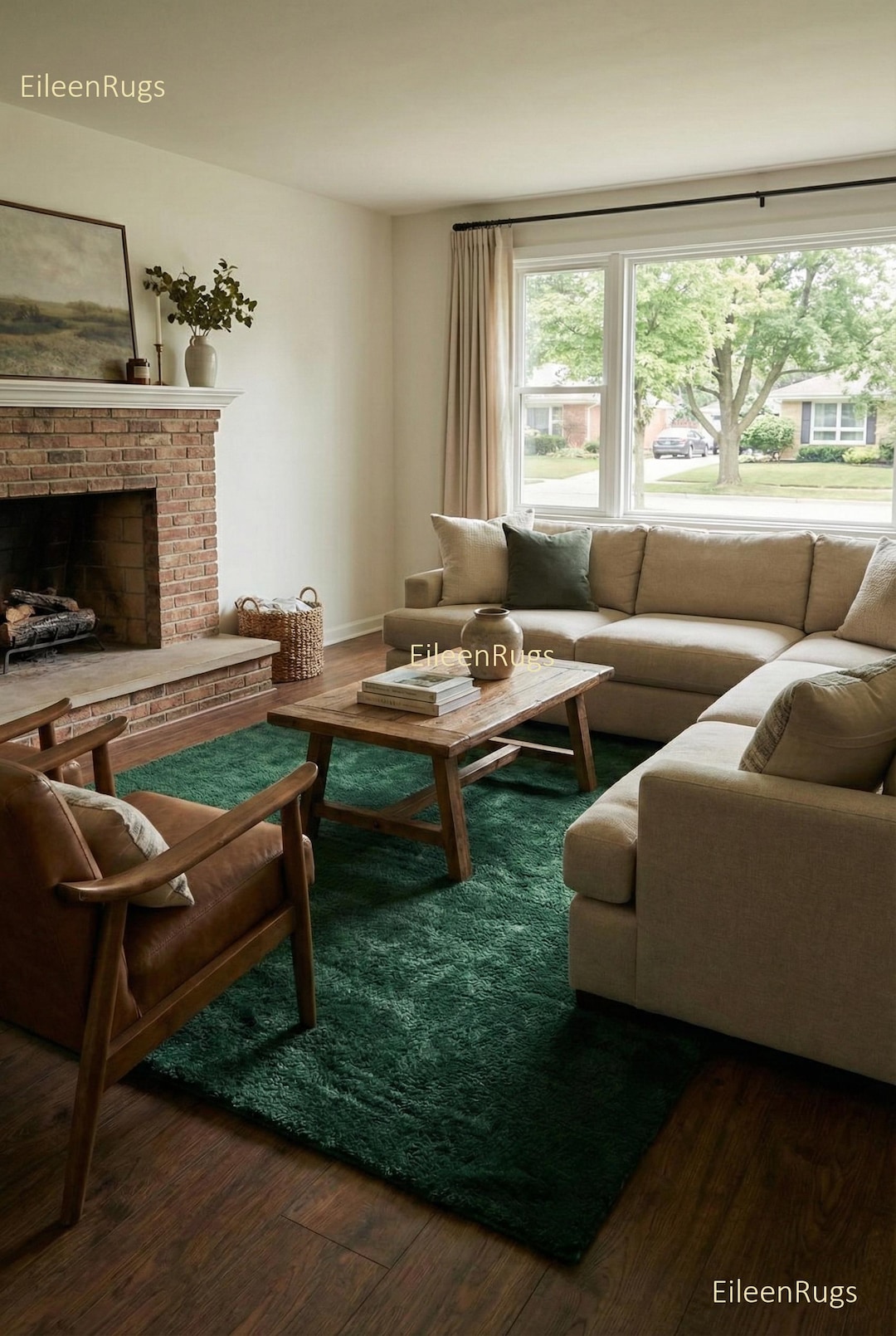 Royale Forest Hand Tufted Wool Rug – Solid Green Modern Area Rug ...