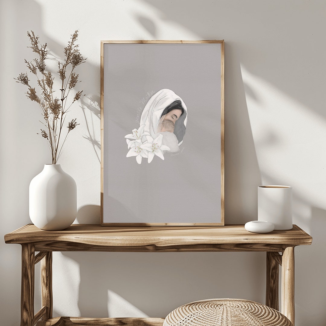 Gentle Mother | Blessed Mother Mary | Catholic Art Reproduction ...