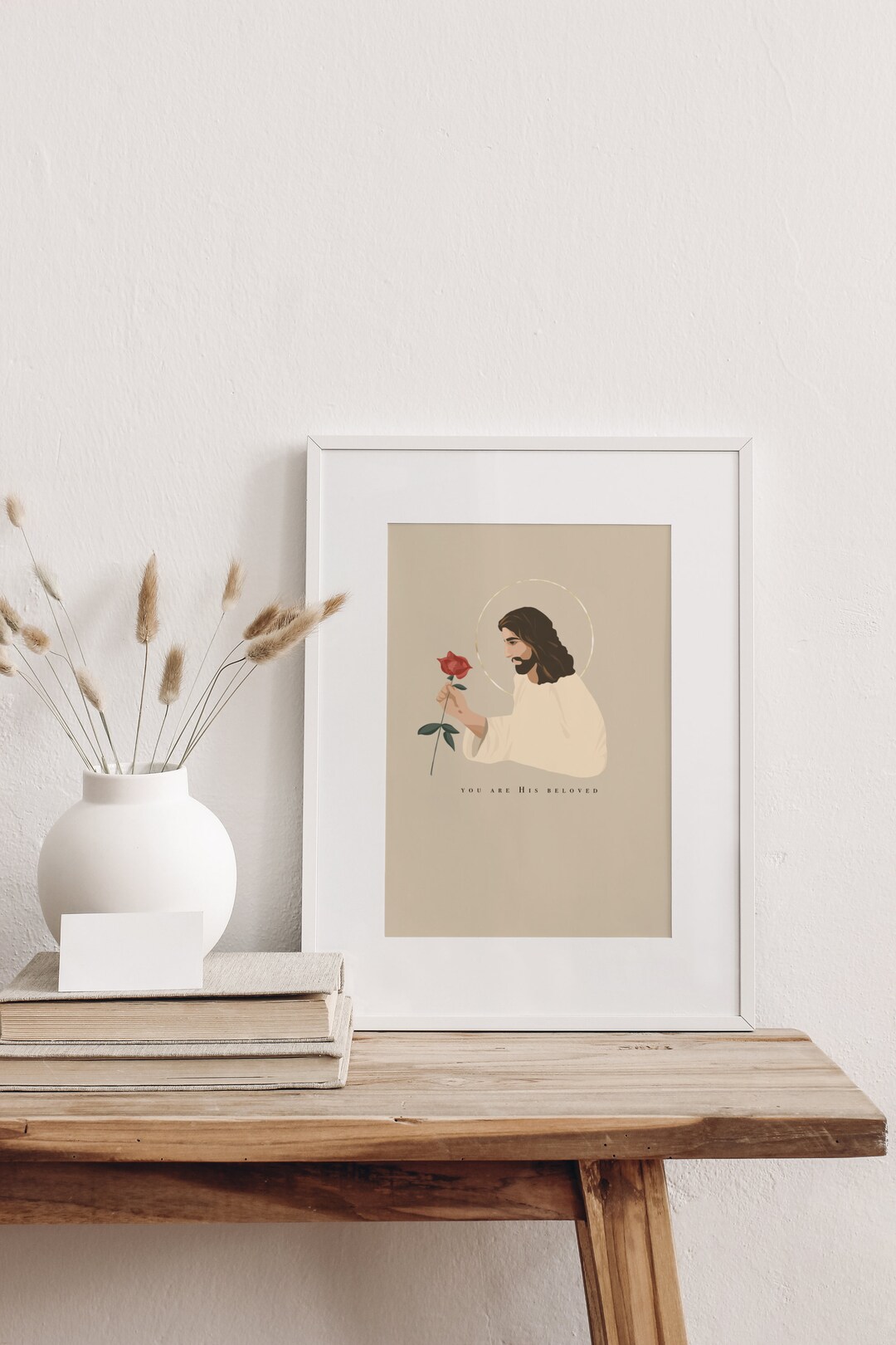 His Beloved | Jesus and Rose | Catholic Art Reproduction | Giclée Print ...