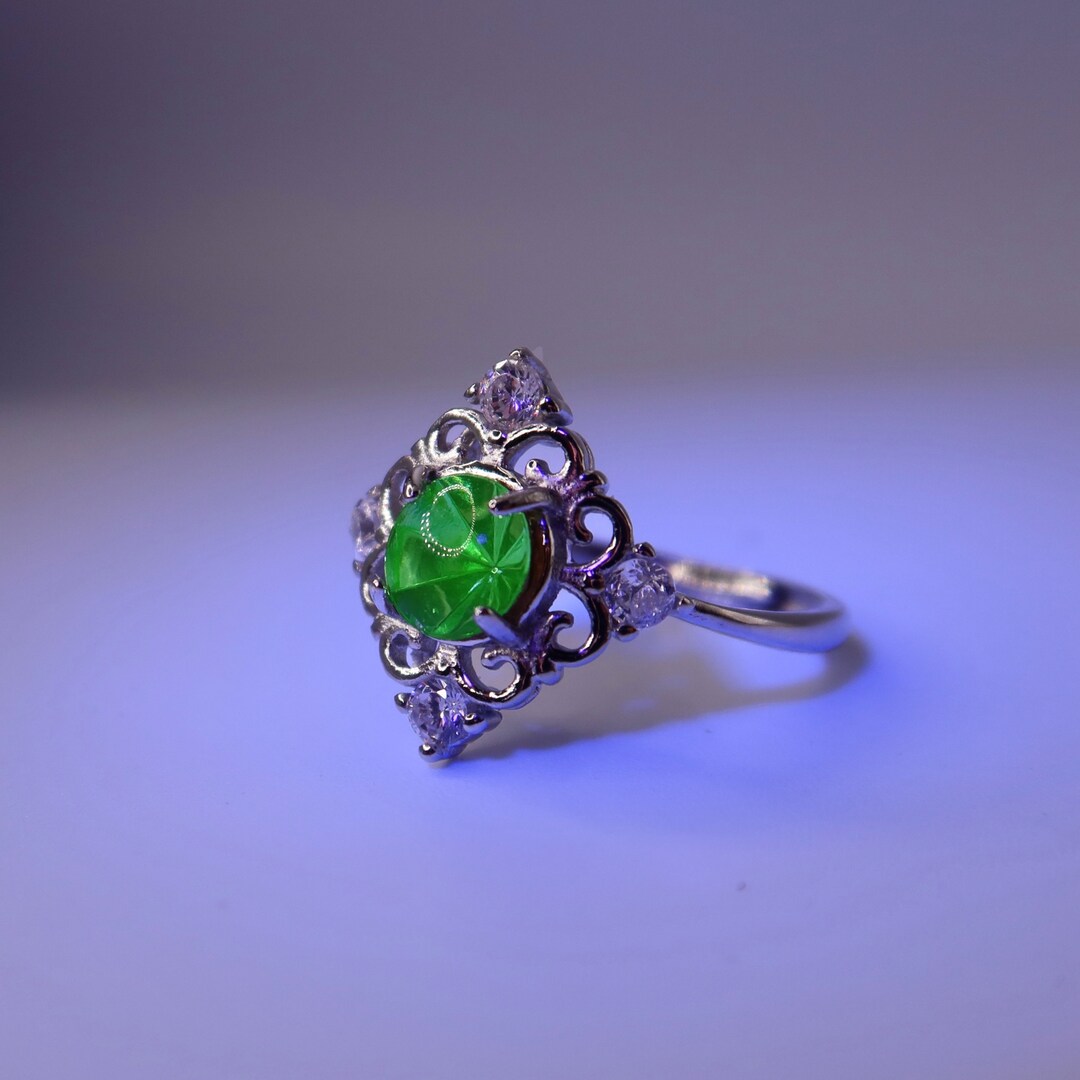 Uranium Glass Ring - Etsy