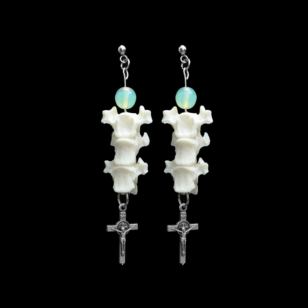 Spineless Rosary Mink Spine and Uranium Earrings - Etsy