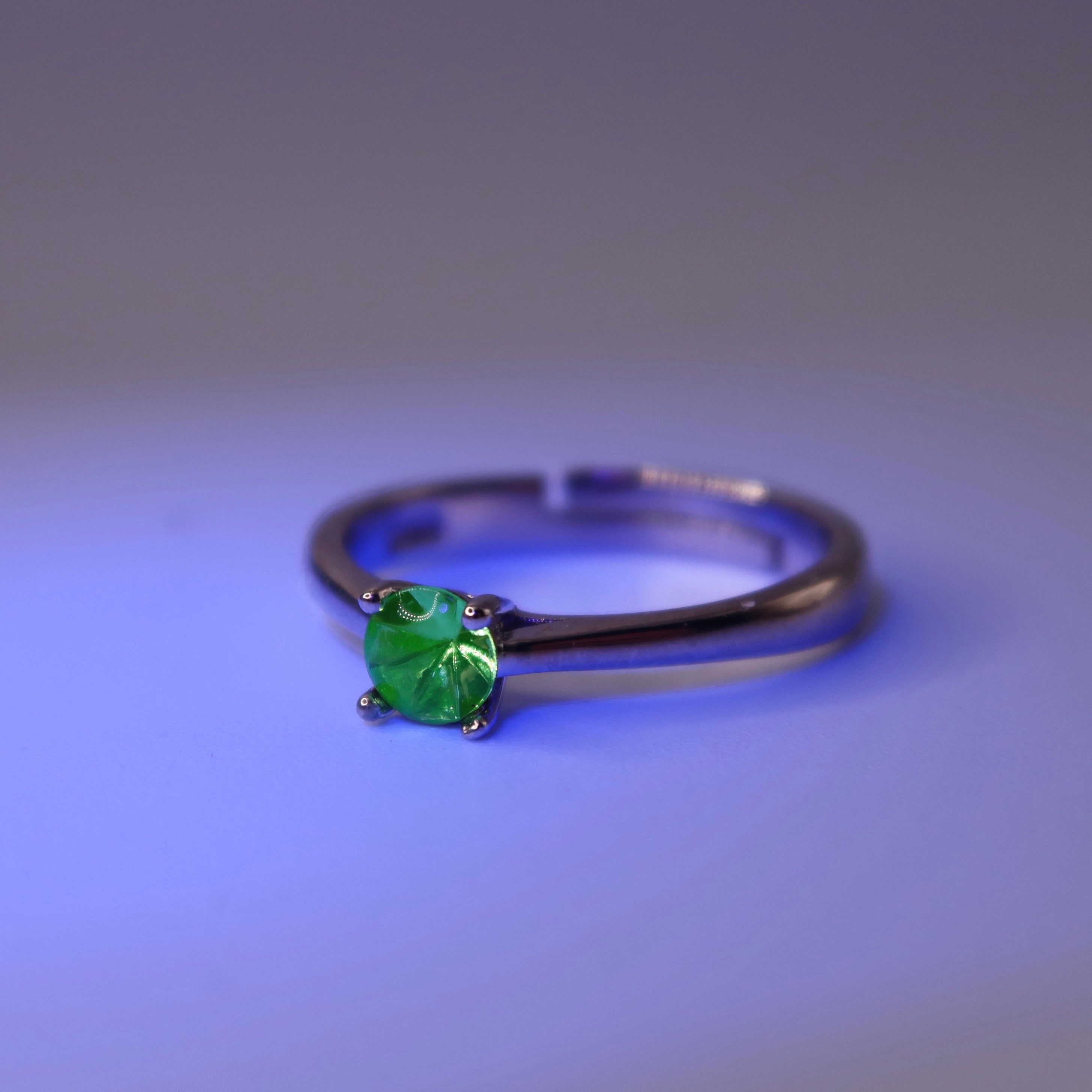 Uranium Glass Ring - Etsy