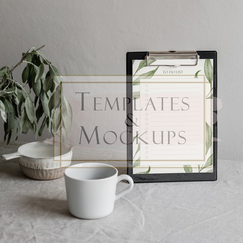 Mockup Styled Clipboard Printable Mockup, 8.5 X 11 Letter Size Paper ...