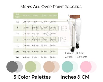 Joggers Size Chart | Etsy
