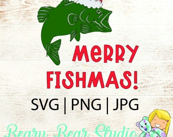 Merry Fishmas SVG Christmas Fish Svg Clipart for Cricut - Etsy
