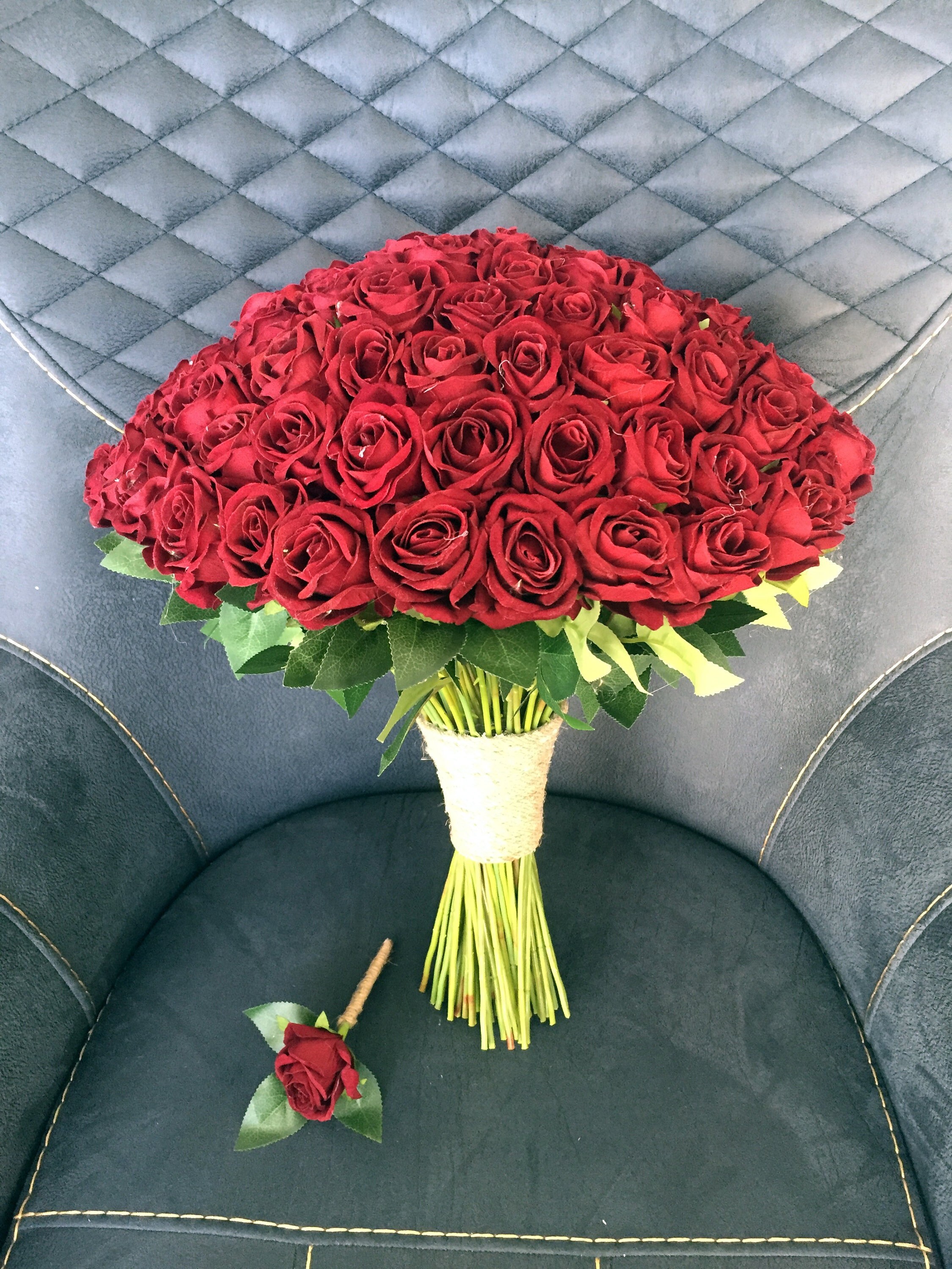 Red Rose Bridal Bouquet, Rose Bridal Bouquet, Rustic Boho Flower ...