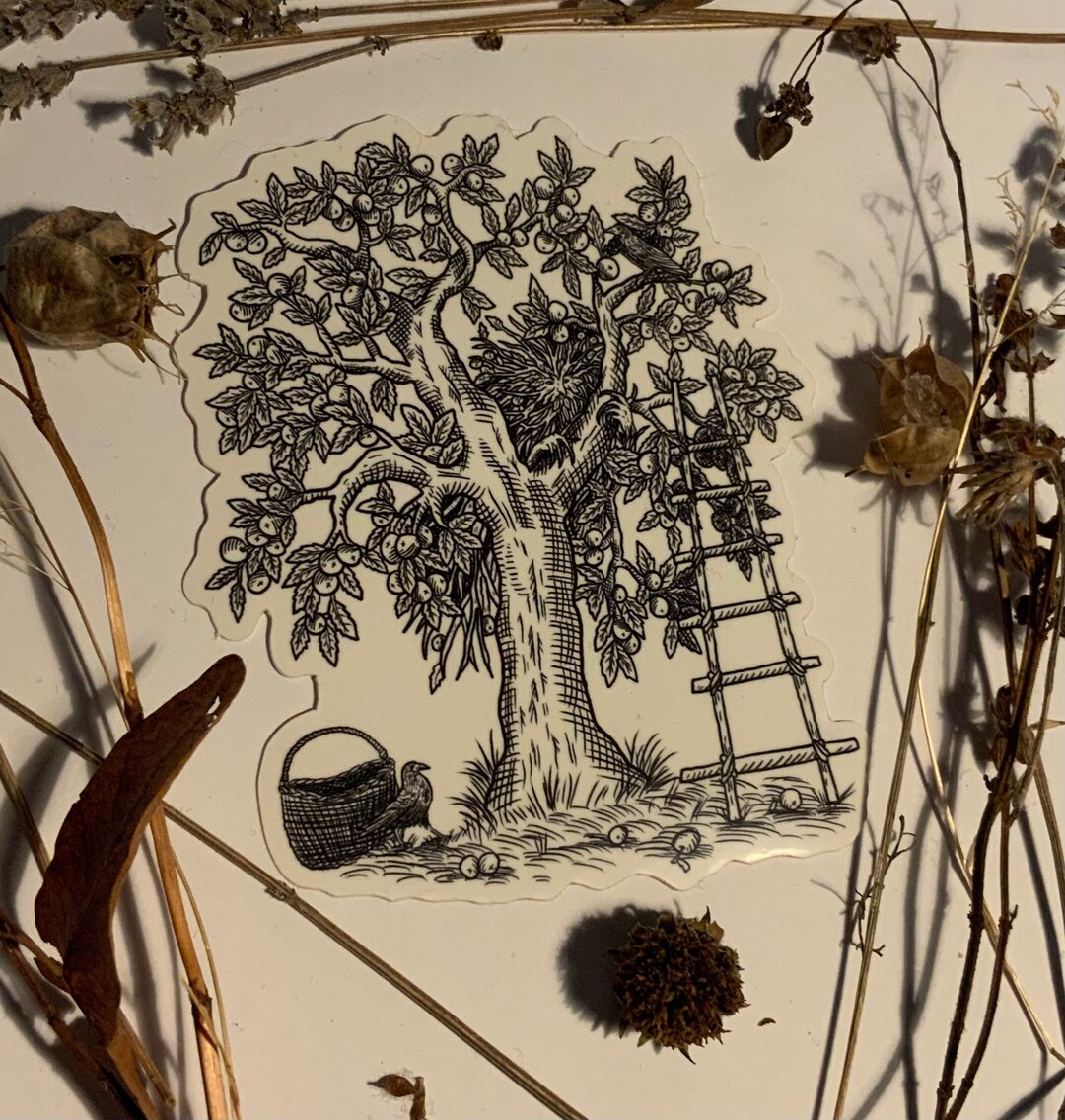 Apple Tree Man Vinyl Sticker - Etsy