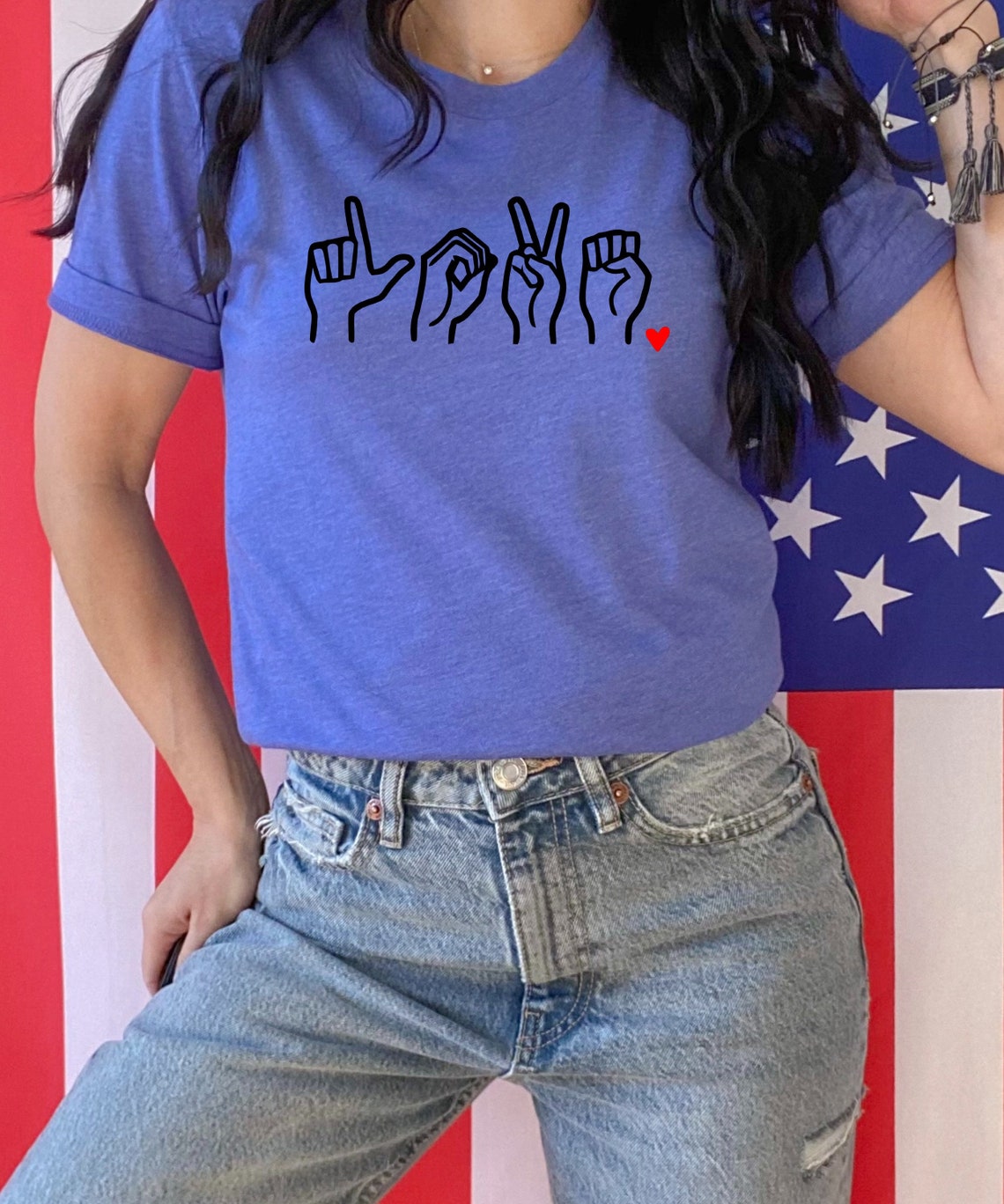 Sign Language Shirt Love Sign Language Tee Love Letter | Etsy