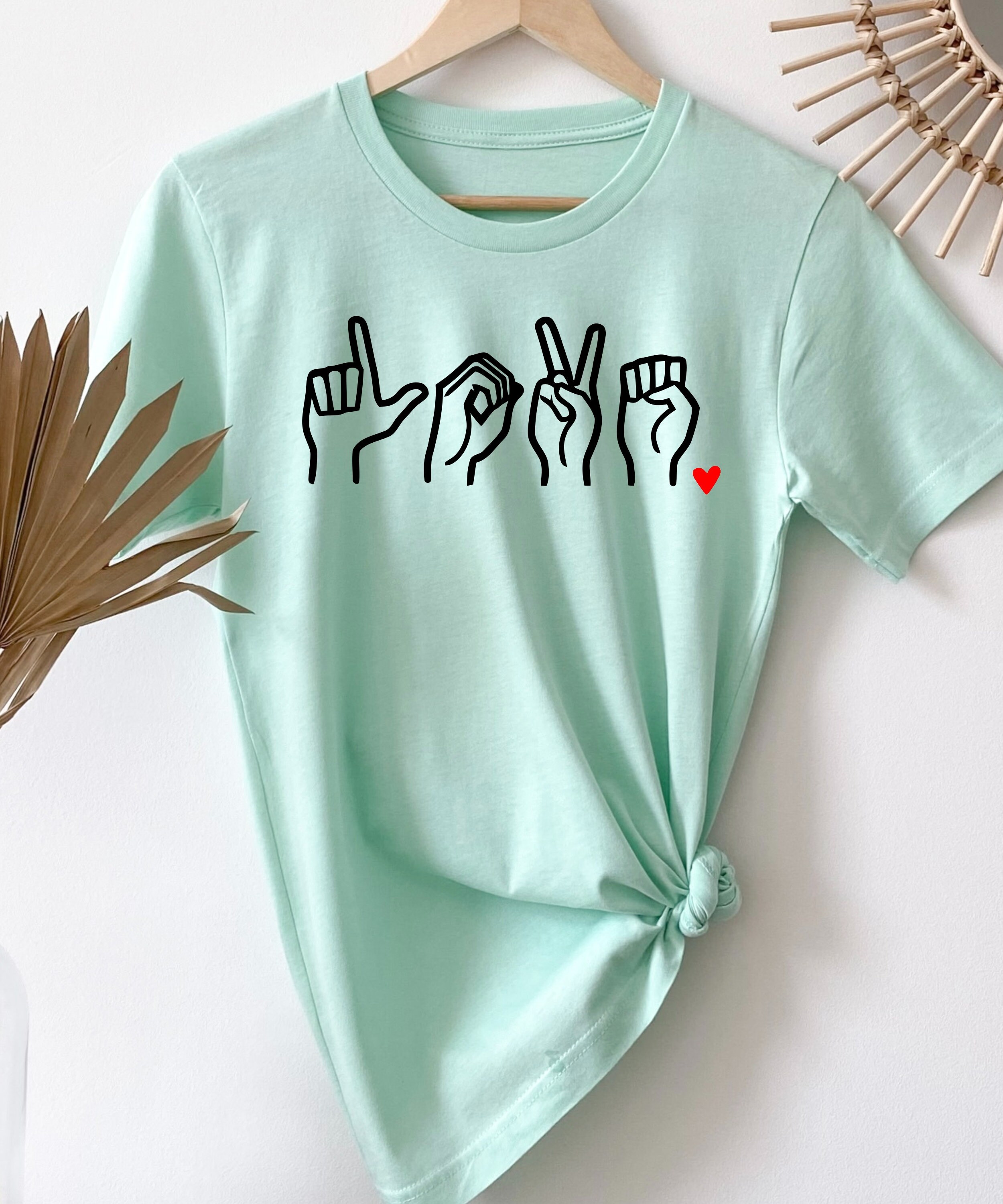 Sign Language Shirt Love Sign Language Tee Love Letter | Etsy