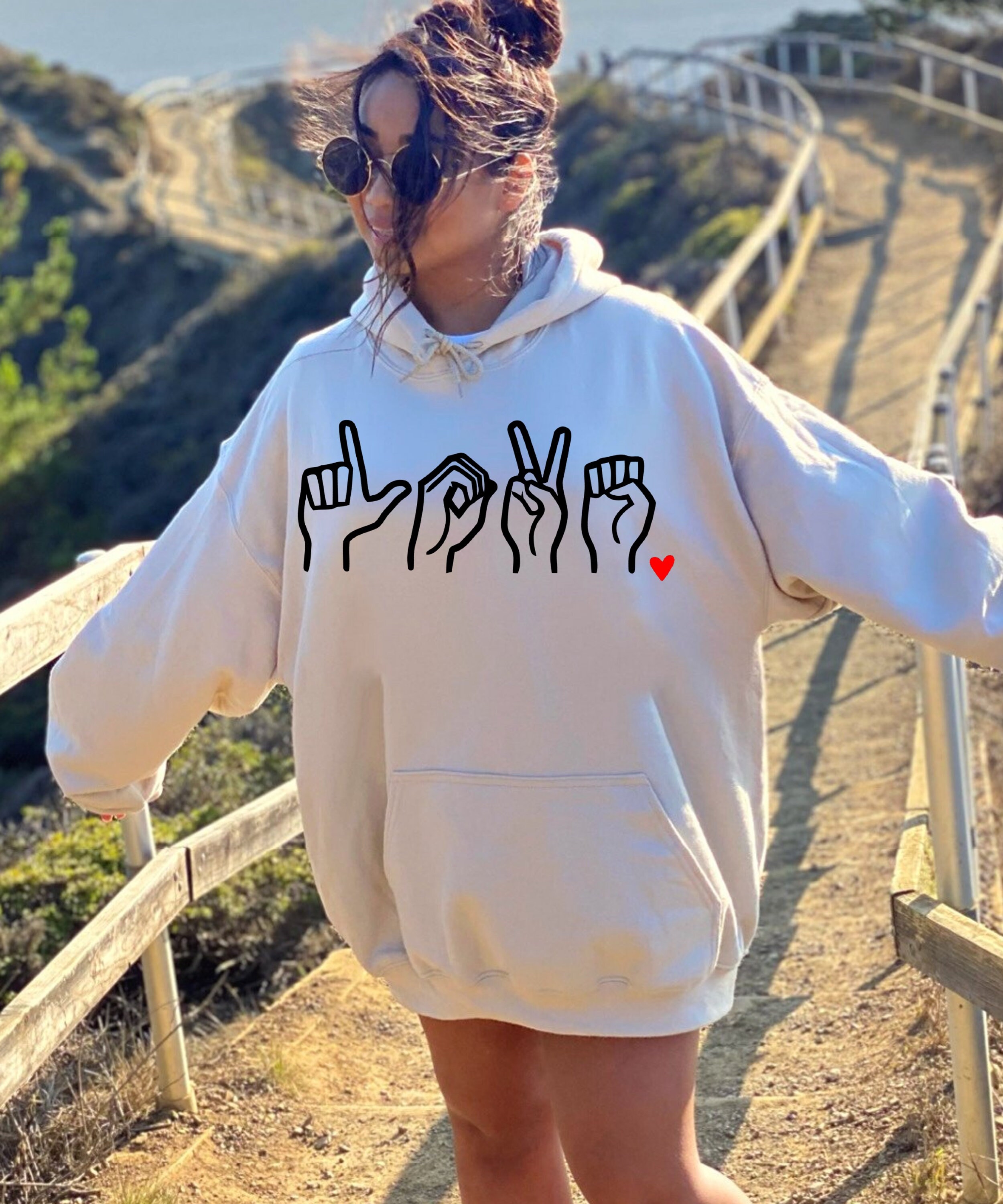 Sign Language Hoodie Love Sign Language Sweat Love Letter - Etsy