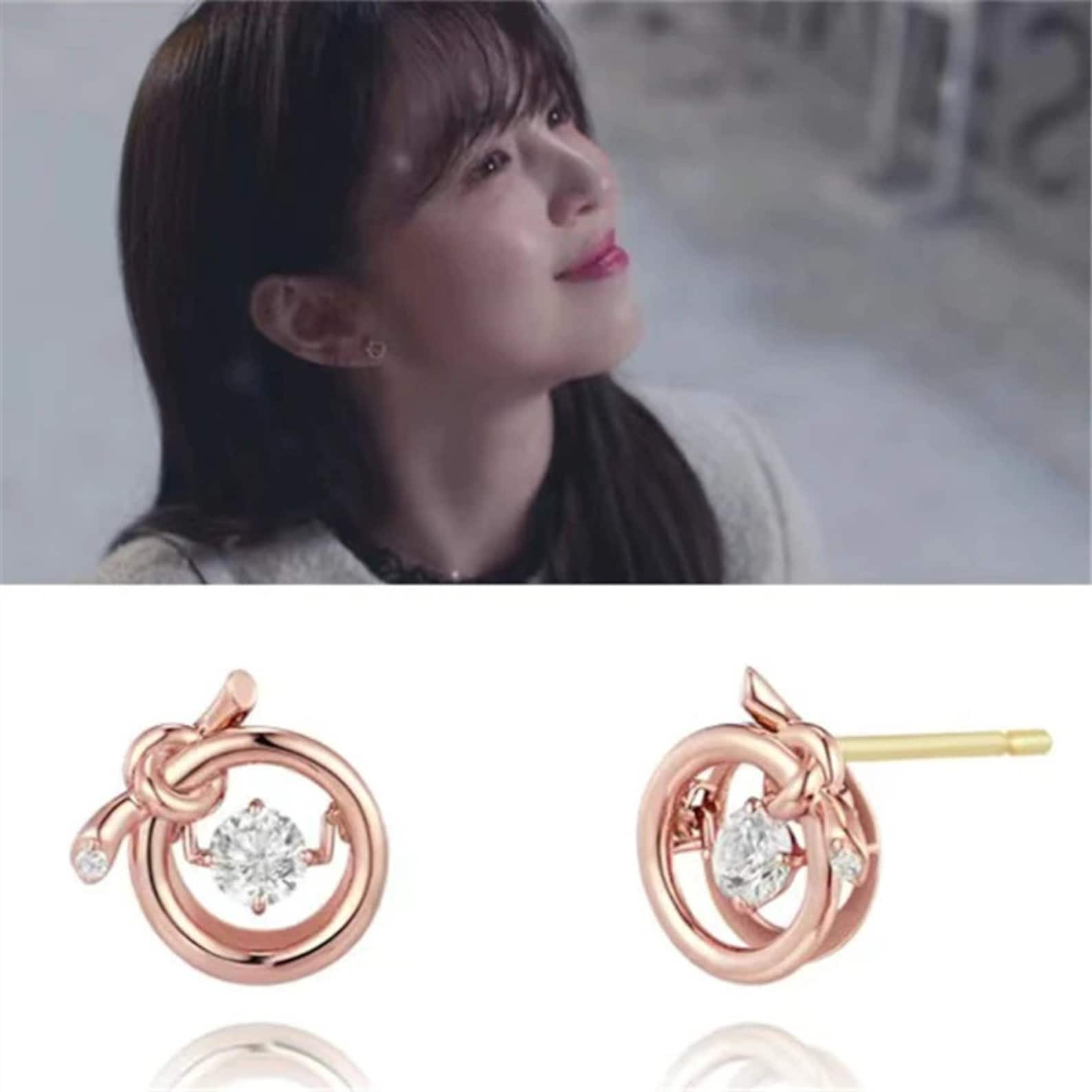 Nevertheless Yu Nabi han so Hee Rose Gold Knot Earring Yu | Etsy