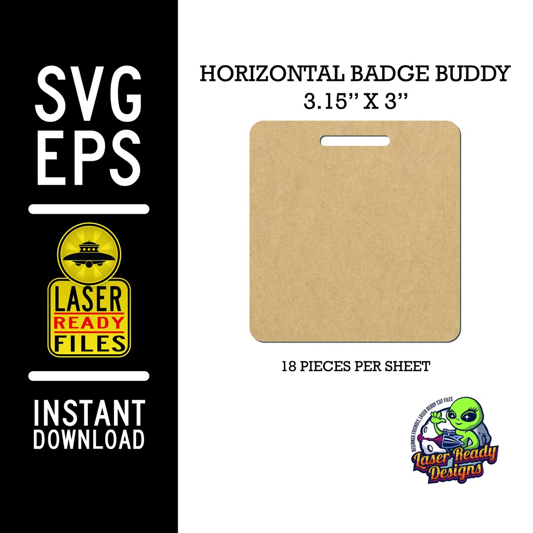 Horizontal Badge Buddy Laser SVG and EPS File - Digital Download ...