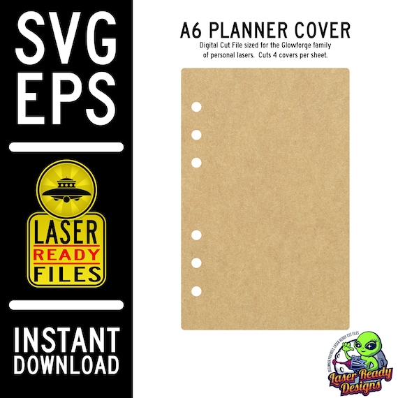 A6 Planner Cover Laser SVG and EPS File Digital Download - Etsy