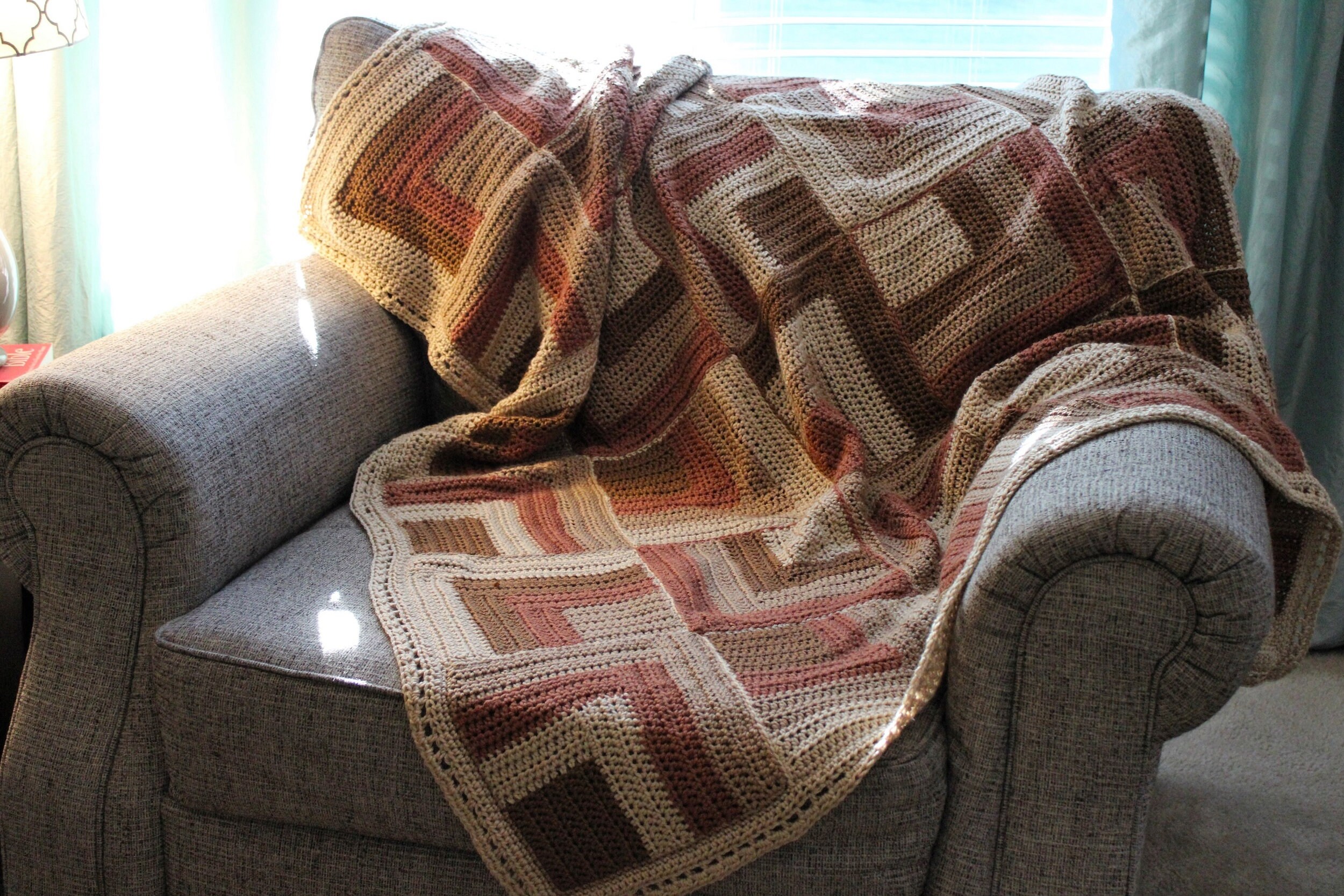 Rustic Squares Blanket | Crochet Pattern | PDF Digital Download ...