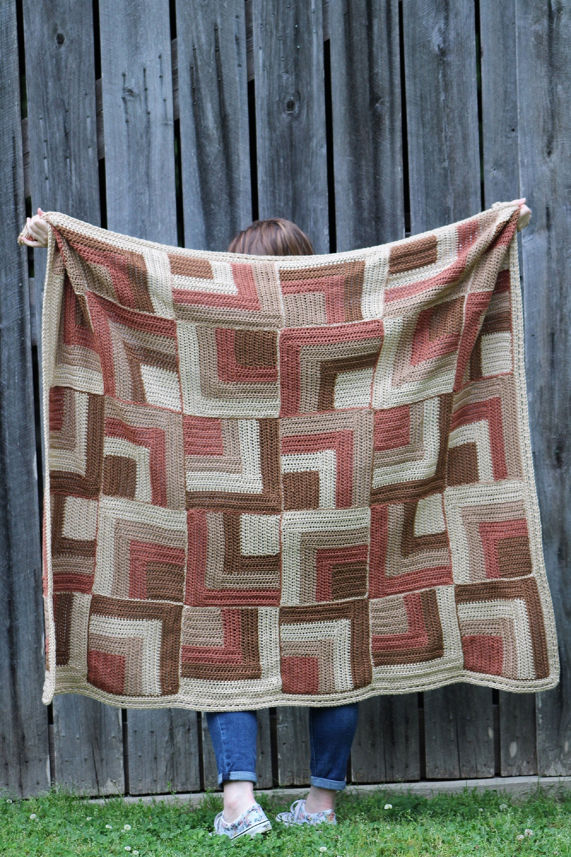 Rustic Squares Blanket | Crochet Pattern | PDF Digital Download ...
