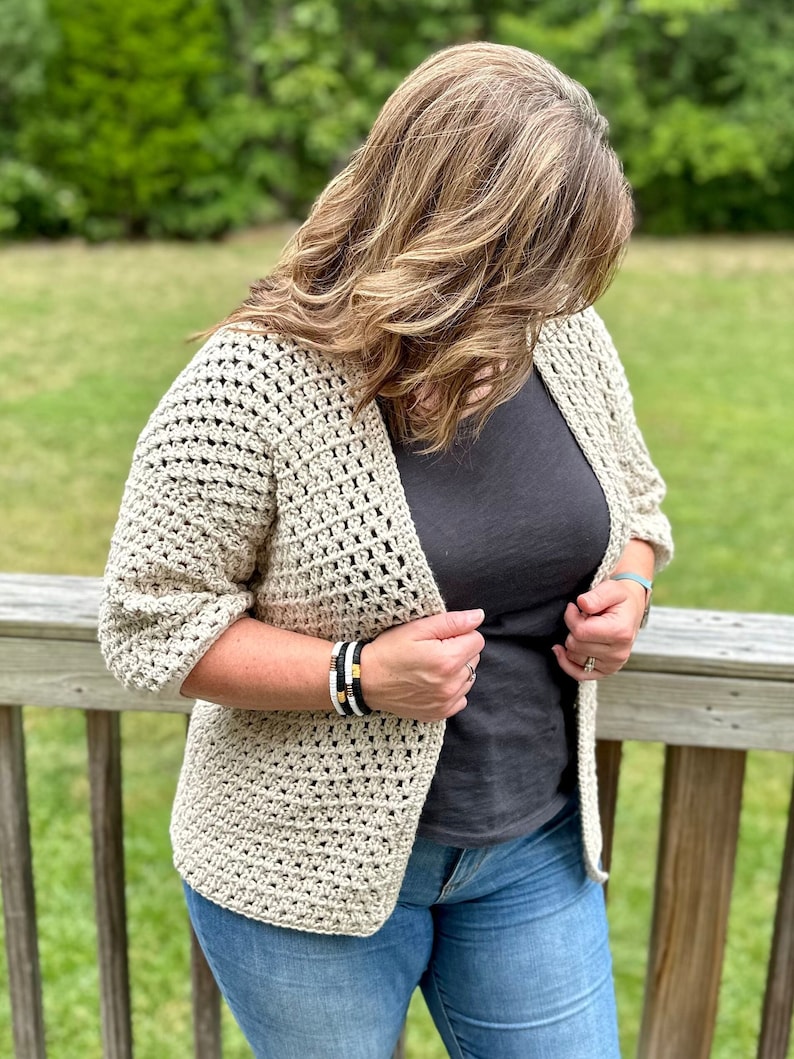 Simple Crochet Cardigan PDF DIGITAL DOWNLOAD Beginner Cardigan, Short ...