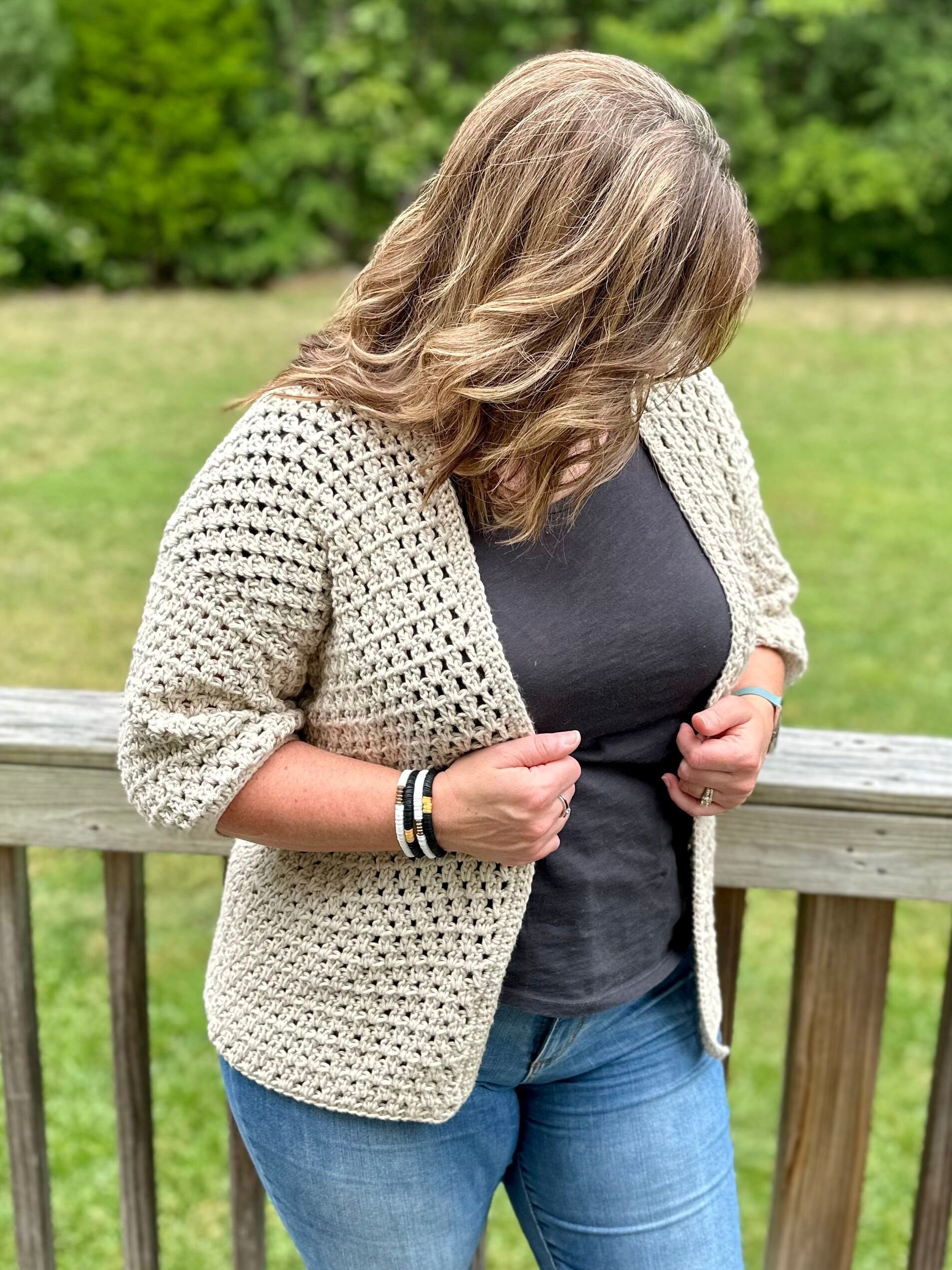 Simple Crochet Cardigan | PDF DIGITAL DOWNLOAD | Beginner Cardigan ...