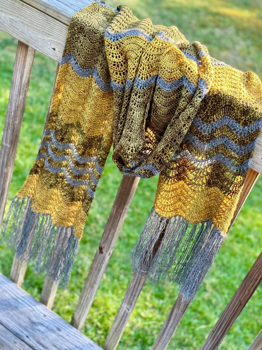 Lightweight Crochet Scarf Pattern PDF DIGITAL DOWNLOAD - Hand-dyed Yarn ...