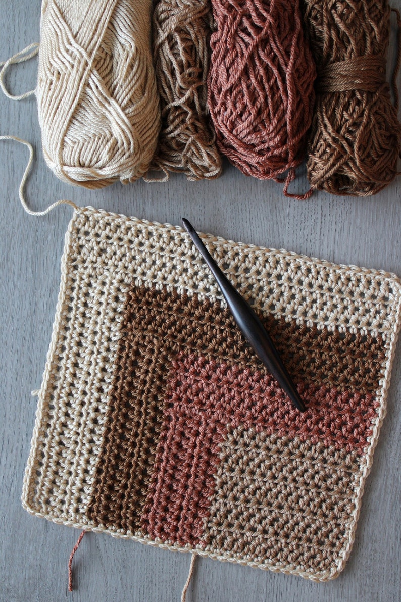 Rustic Squares Blanket | Crochet Pattern | PDF Digital Download ...