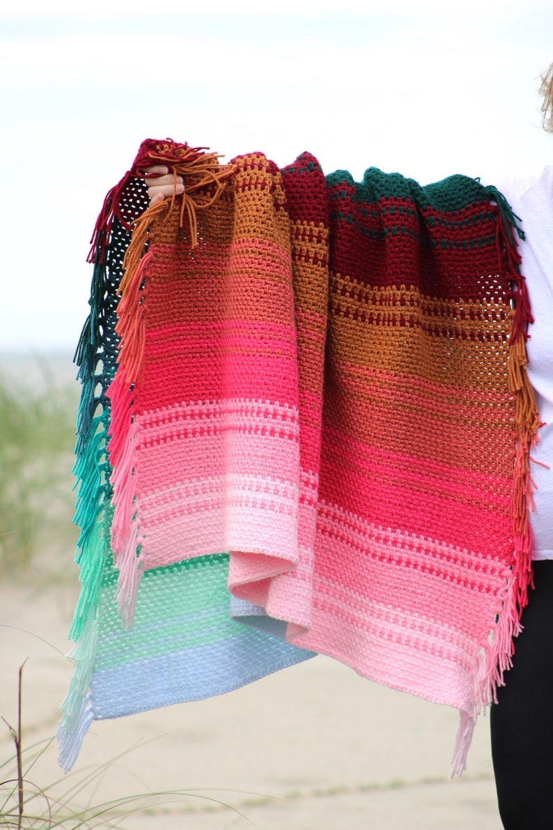 Moss Stitch Crochet Blanket Pattern PDF Digitial Download Summer ...