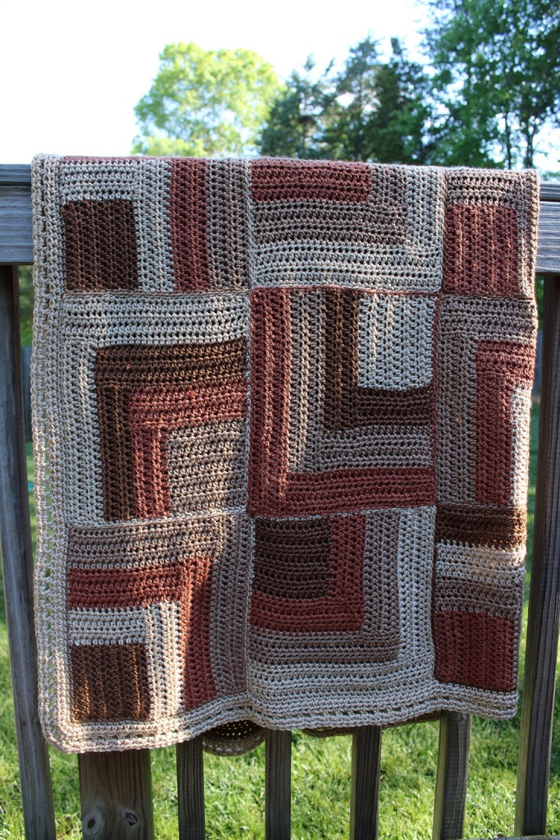 Rustic Squares Blanket | Crochet Pattern | PDF Digital Download ...