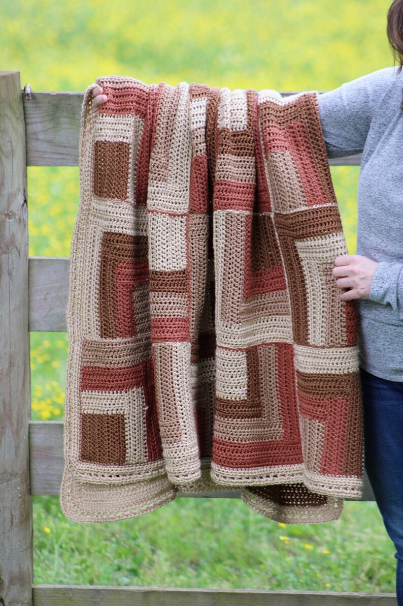 Rustic Squares Blanket | Crochet Pattern | PDF Digital Download ...
