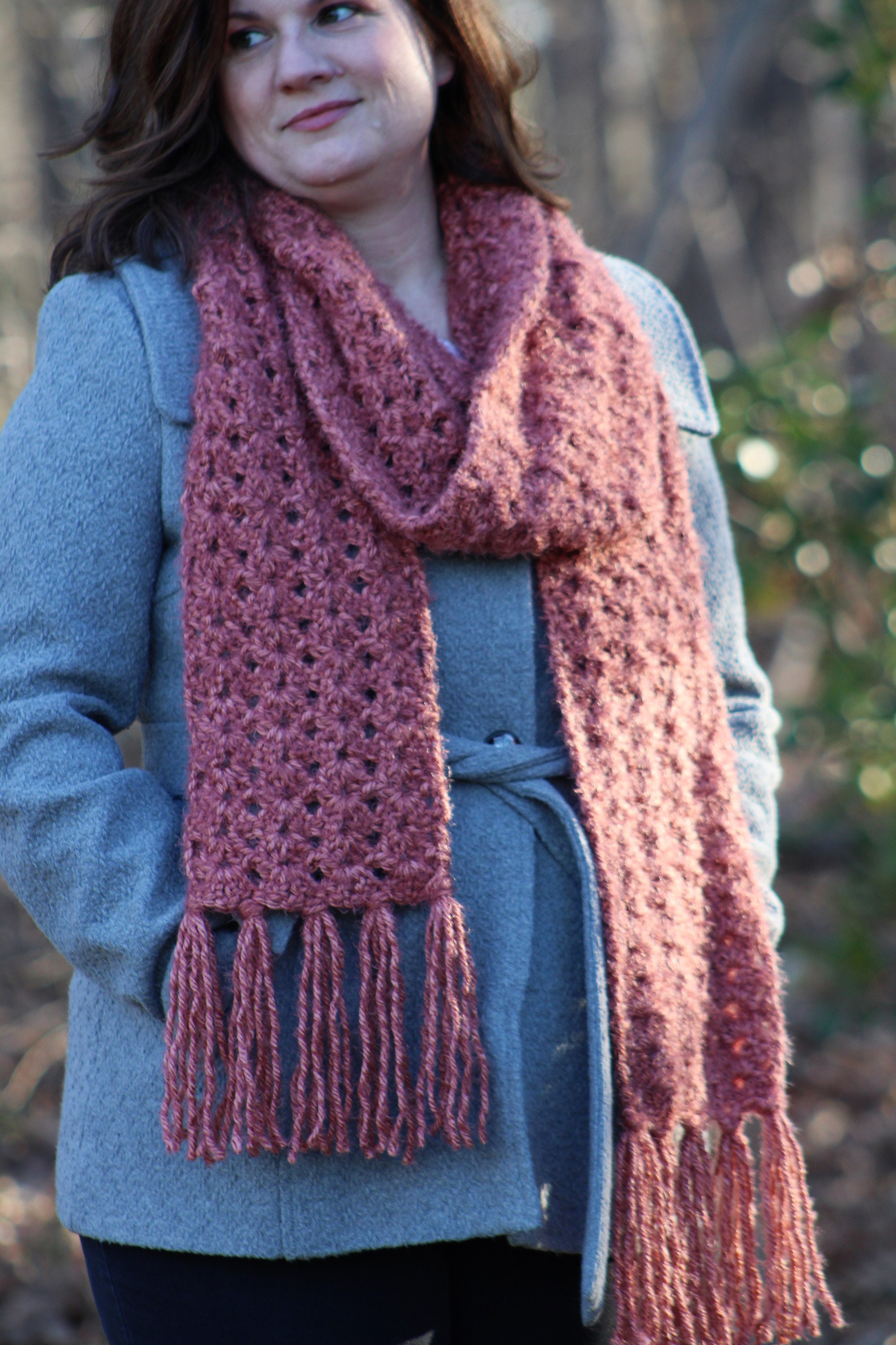 Winter Rose Scarf Crochet Pattern PDF Digital Download Bulky Crochet ...