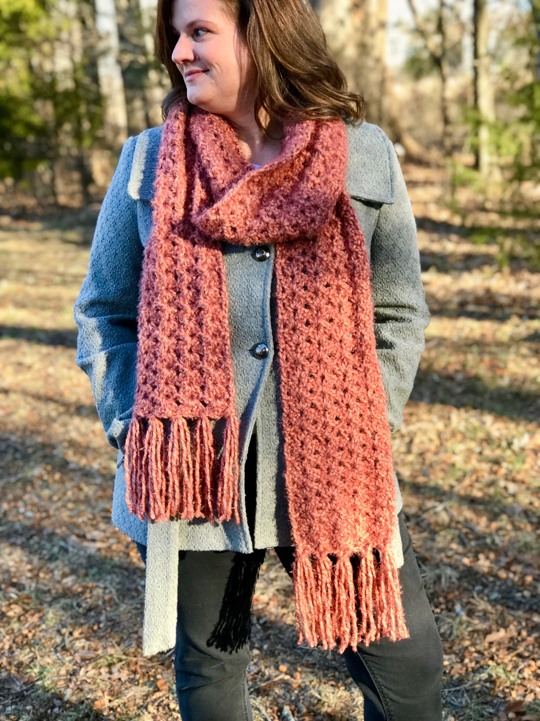 Winter Rose Scarf | Crochet Pattern | PDF Digital Download | Bulky ...
