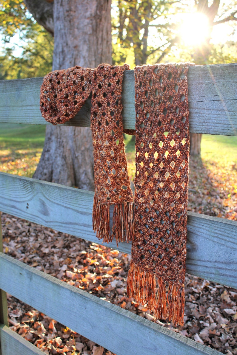 Fallen Leaves Scarf Easy Crochet Scarf Pattern PDF DIGITAL DOWNLOAD ...