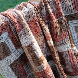 Rustic Squares Blanket | Crochet Pattern | PDF Digital Download ...