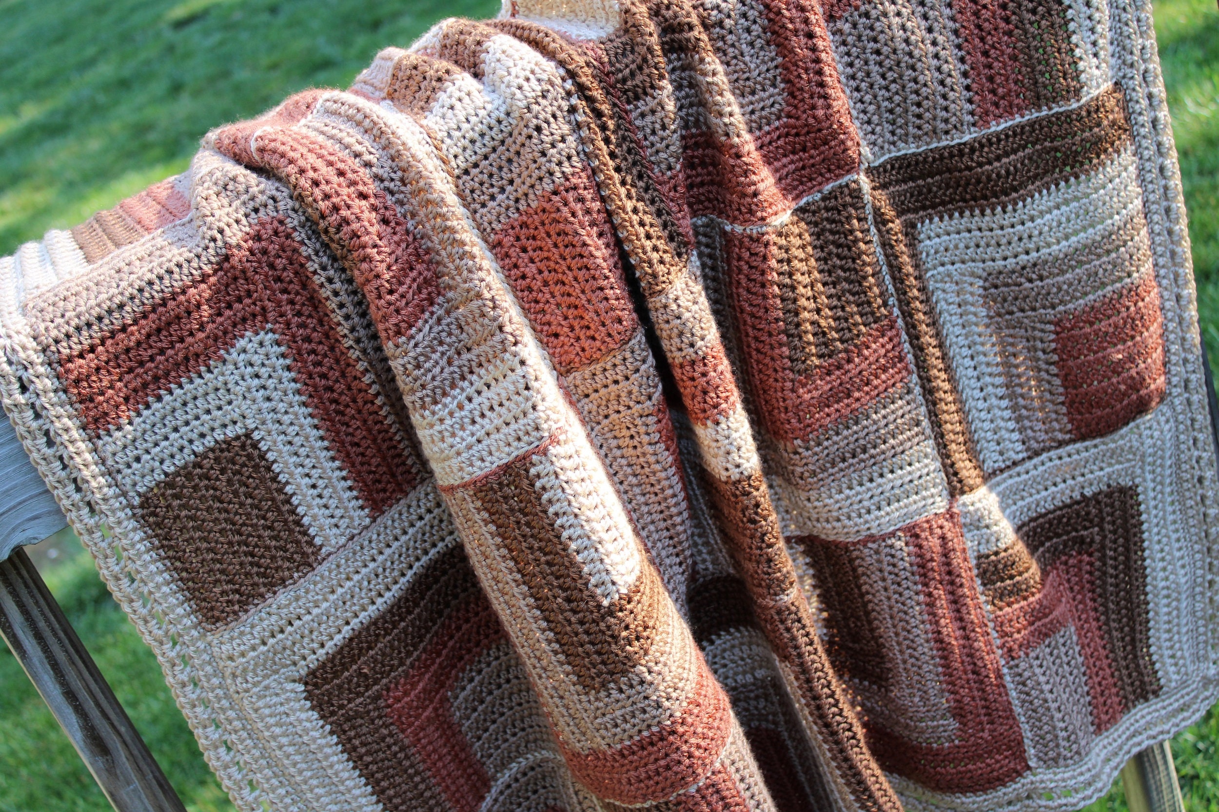 Rustic Squares Blanket | Crochet Pattern | PDF Digital Download ...