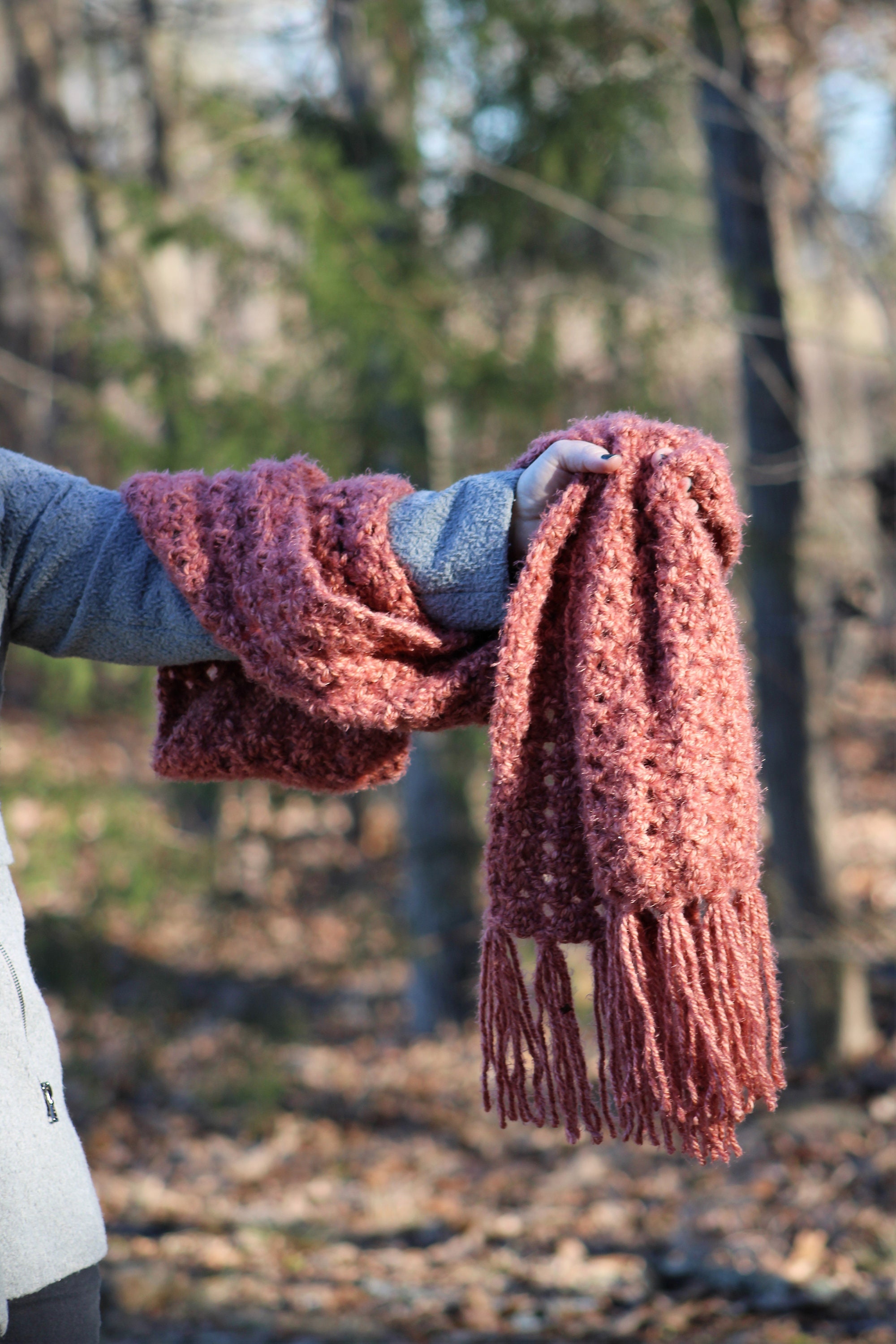 Winter Rose Scarf Crochet Pattern PDF Digital Download Bulky Crochet ...