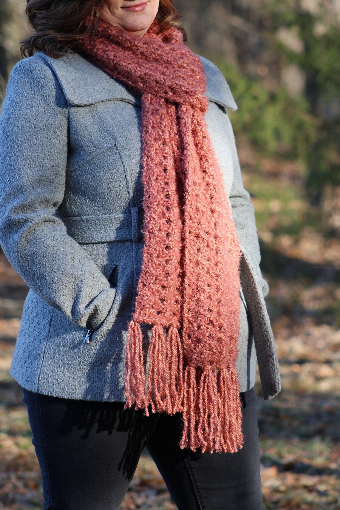 Winter Rose Scarf Crochet Pattern PDF Digital Download Bulky Crochet ...