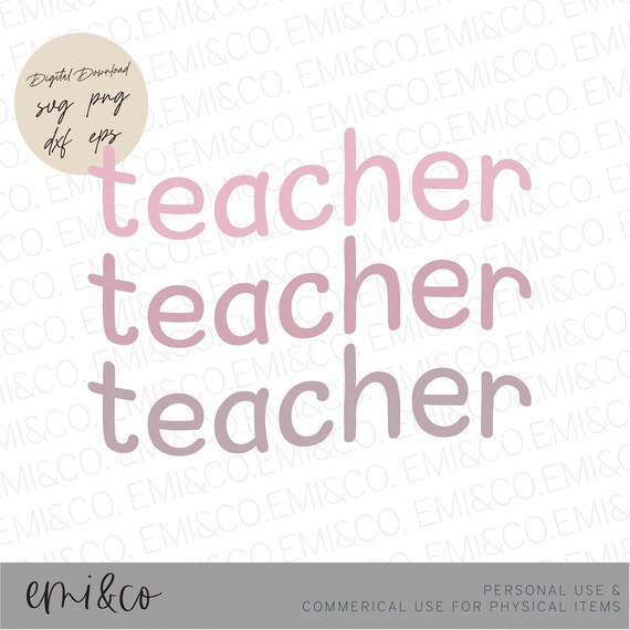 Teacher SVG Back to School SVG Teacher PNG Wavy Text Retro - Etsy