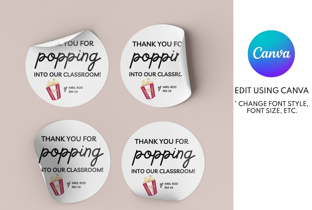 Thanks for Popping in PNG, Editable Template, Canva Template, Meet the ...