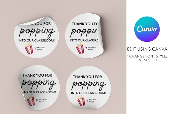Thanks for Popping in PNG Editable Template Canva Template - Etsy