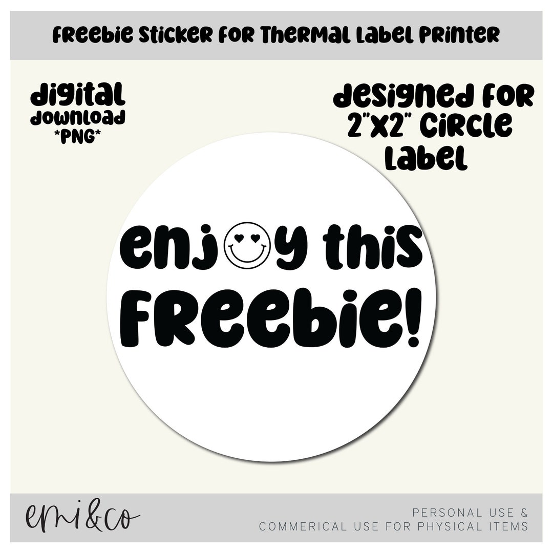 Enjoy This Freebie Png Freebie Sticker Thermal Printer Label Sticker Etsy