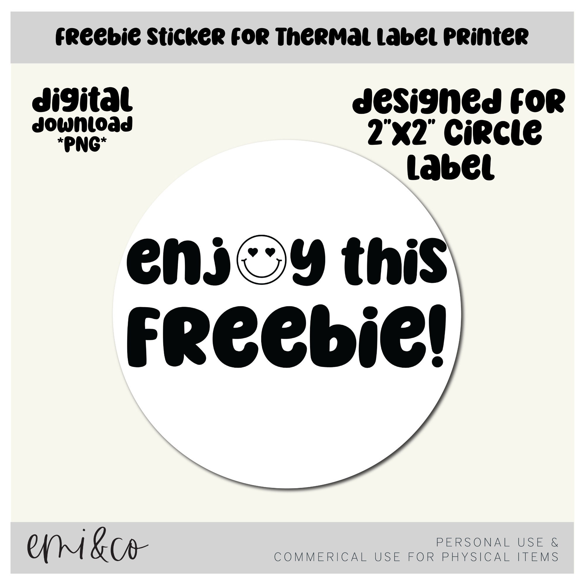 Enjoy This Freebie PNG, Freebie Sticker, Thermal Printer Label, Sticker ...