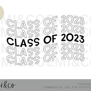 Class of 2023 PNG, Wave Text, Retro Text, Graduation PNG, Tshirt Design ...