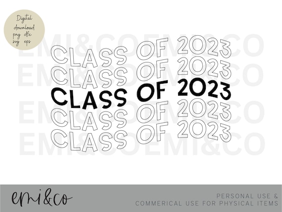 Class of 2023 PNG Wave Text Retro Text Graduation PNG - Etsy