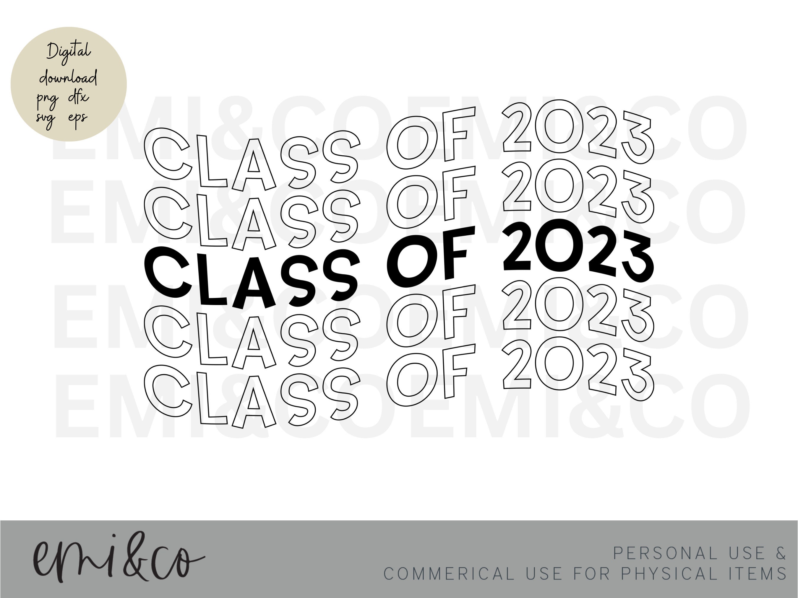 Class of 2023 PNG, Wave Text, Retro Text, Graduation PNG, Tshirt Design ...