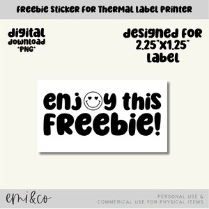 Enjoy This Freebie PNG, Freebie Sticker, Thermal Printer Label, Sticker ...