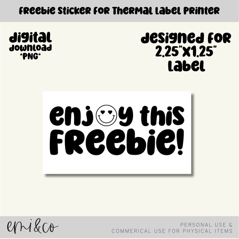 Enjoy This Freebie PNG, Freebie Sticker, Thermal Printer Label, Sticker ...