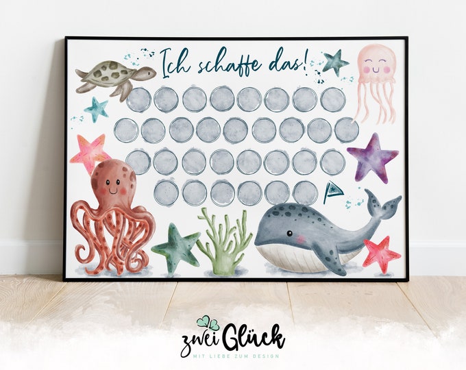Reward Boards for Children Underwater World Motif | Reward Board Whale ...